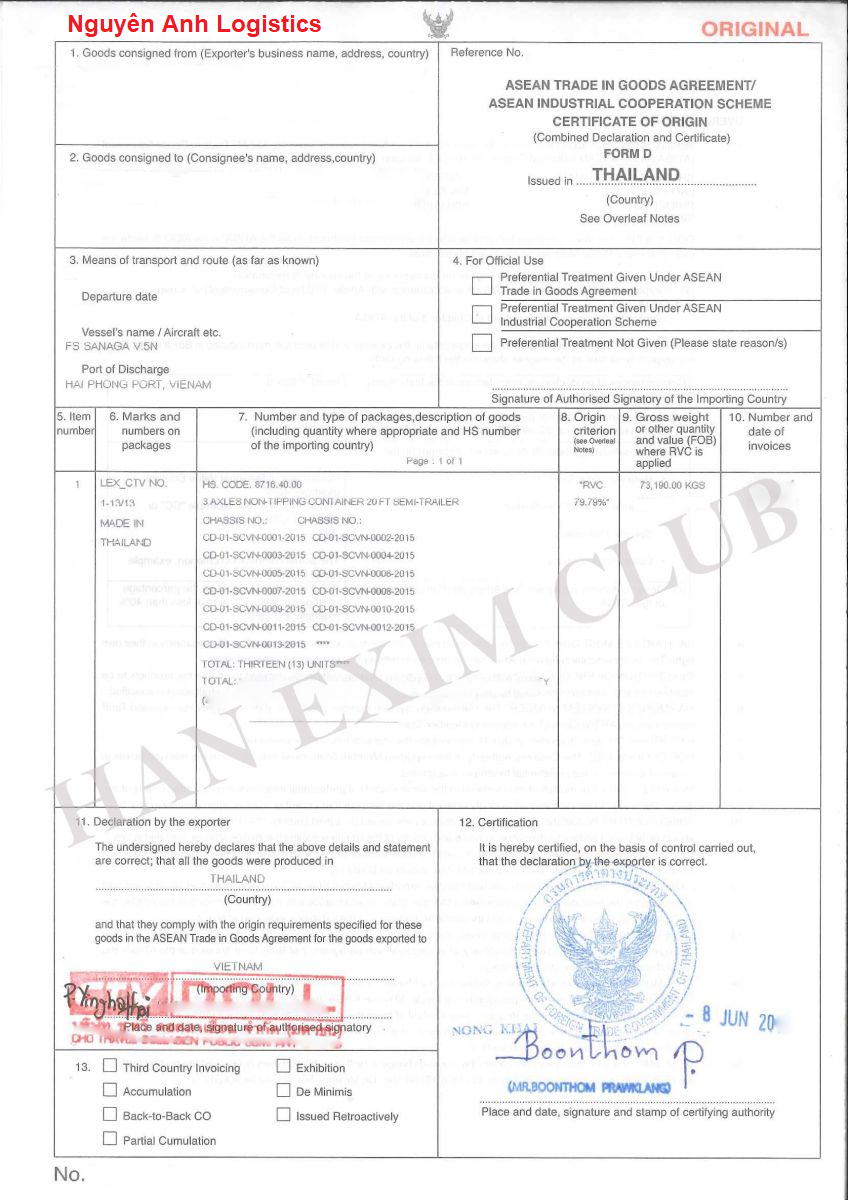 【CO form D】Quy trình cấp CO form D